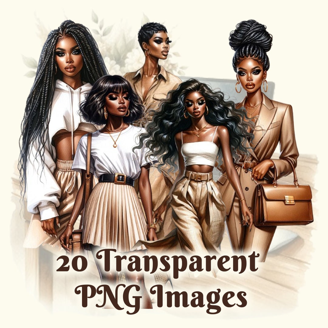 Black Woman Clipart, Black Girl Clipart, Watercolor Girl Clipart, Afro ...