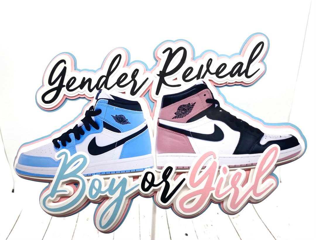 Jordan Gender Reveal Cake Topper Sneakerhead Basketball Etsy