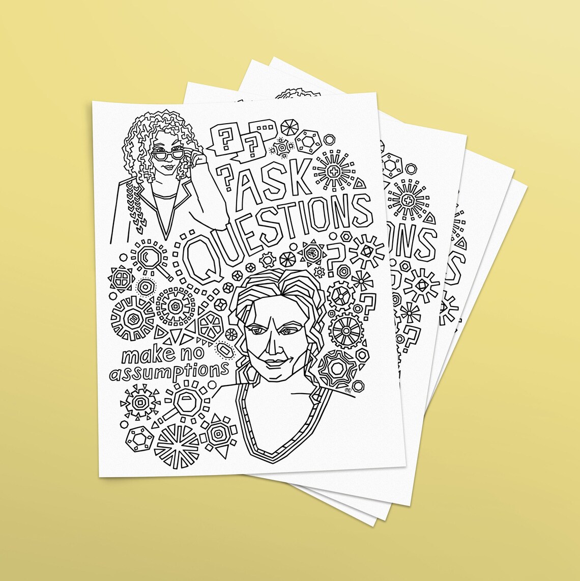 Ask Questions Coloring Page Digital Download, Coloring Activity for ...