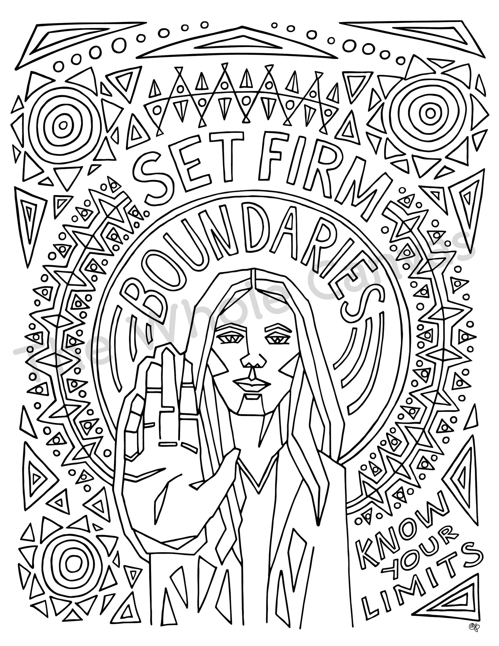 Set Firm Boundaries Coloring Page Downloadable Print for Wall Decor and ...