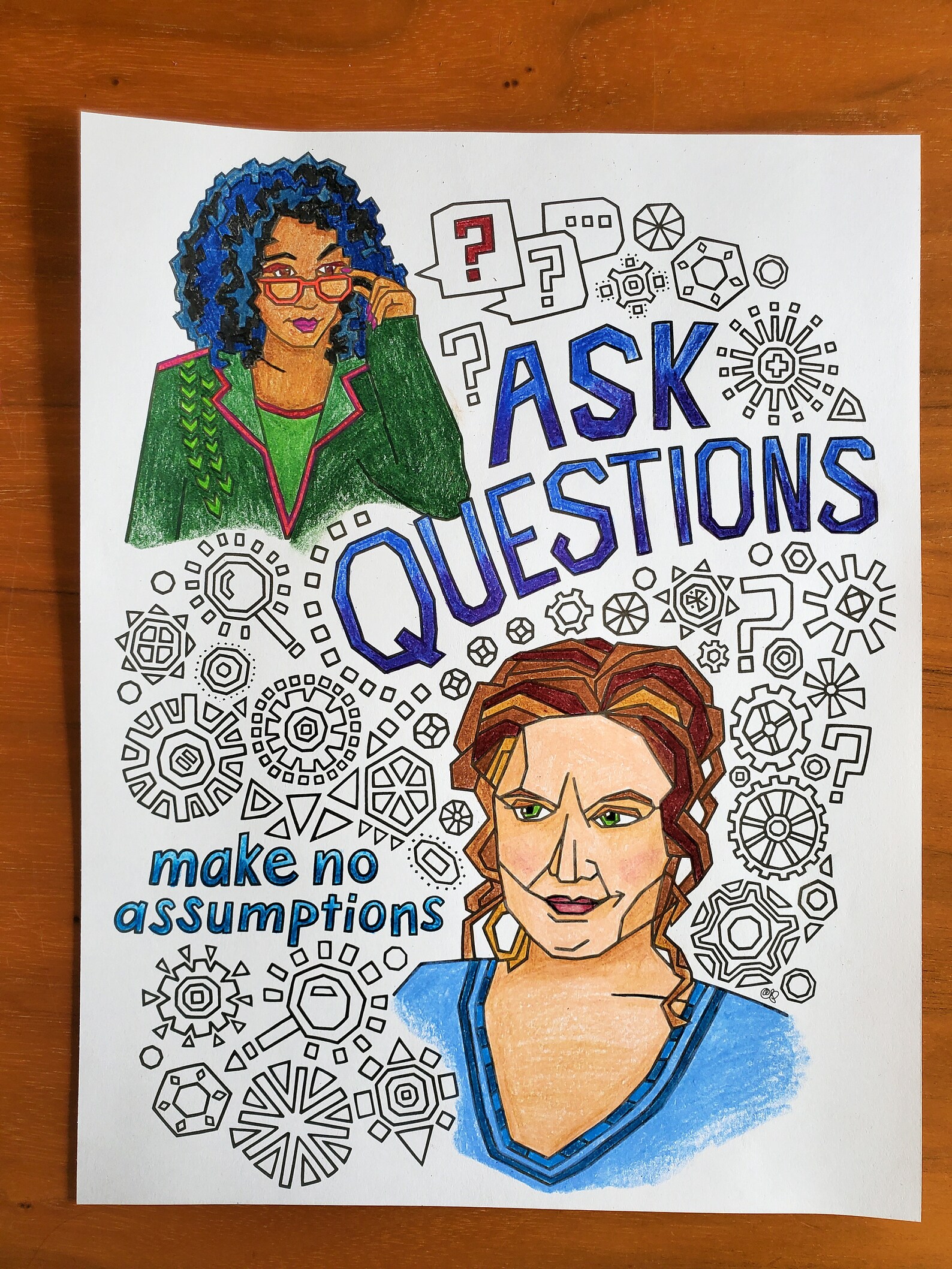 Ask Questions Coloring Page Digital Download 8.5 x 11 page | Etsy
