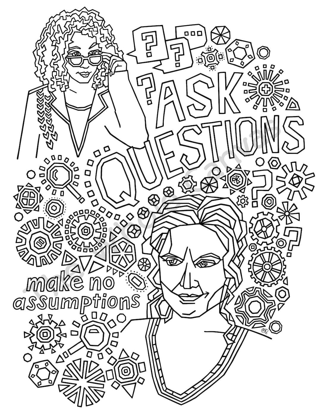 Ask Questions Coloring Page Digital Download, Coloring Activity for ...