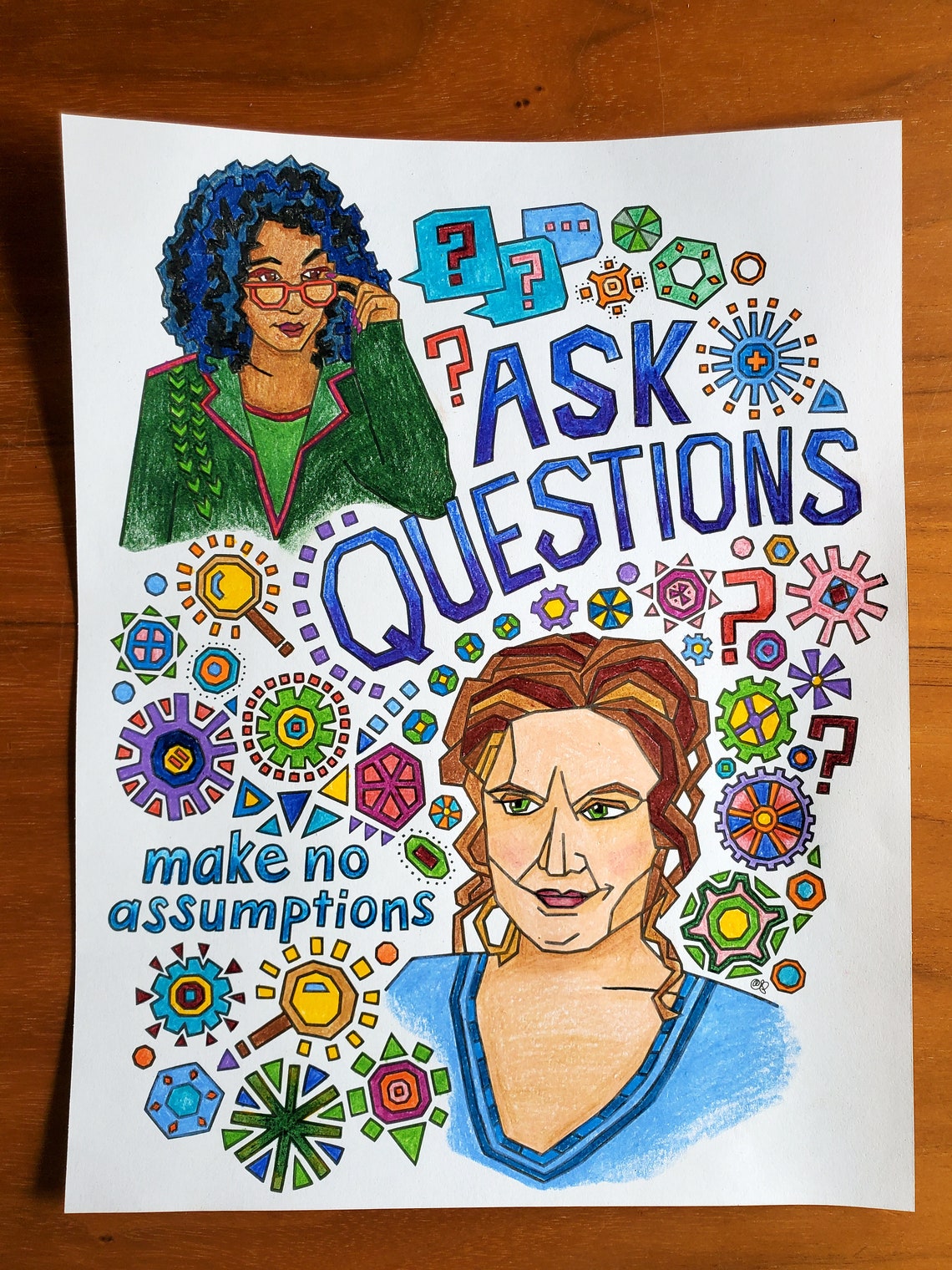 Ask Questions Coloring Page Digital Download 8.5 x 11 page | Etsy