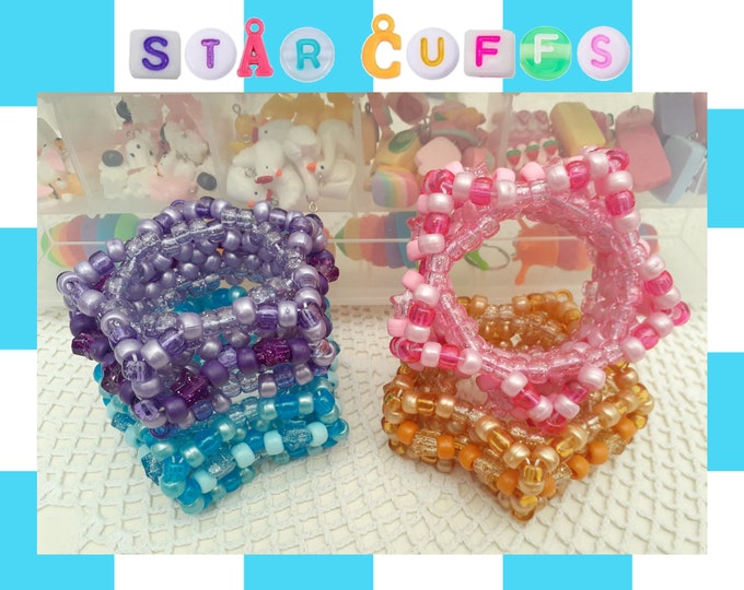 Star-shaped Kandi Bracelet/cuff (customization Available) - Etsy