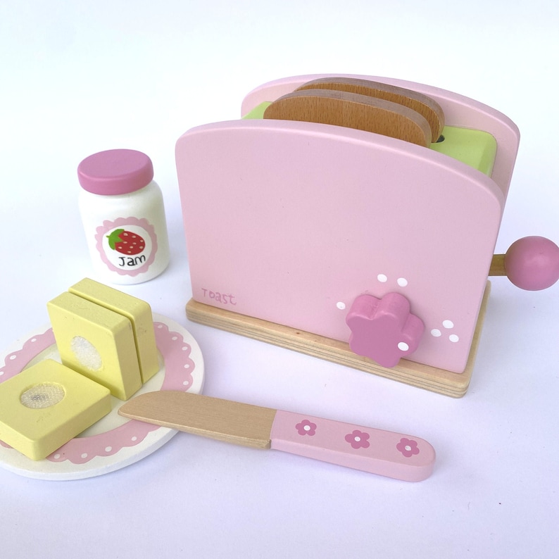 Tinkietoys Wooden Toy POP UP TOASTER Kids Play Food Tea Set - Etsy
