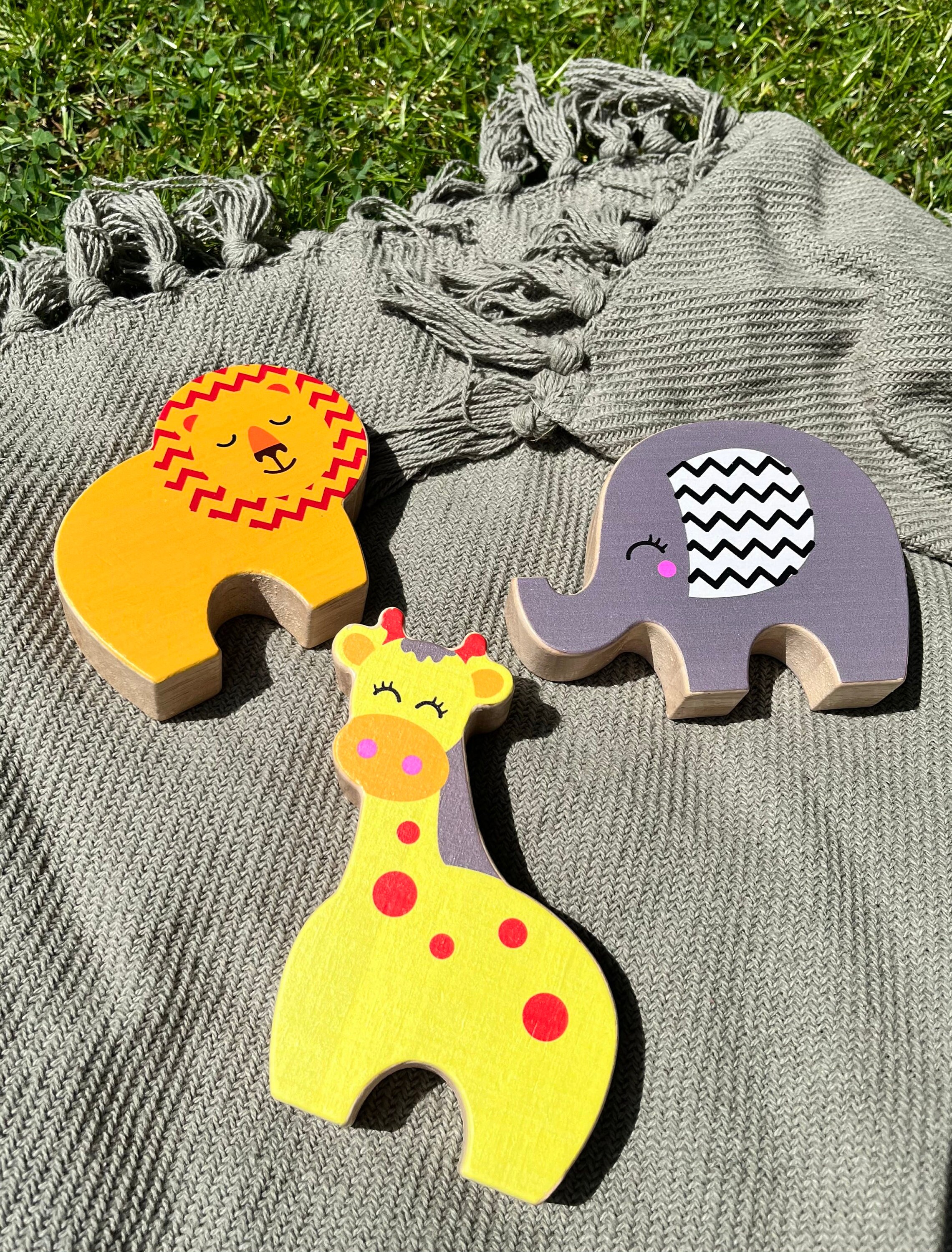 Tinkietoys Chunky SAFARI ANIMALS Set FSC Wooden Jungle Toy - Etsy