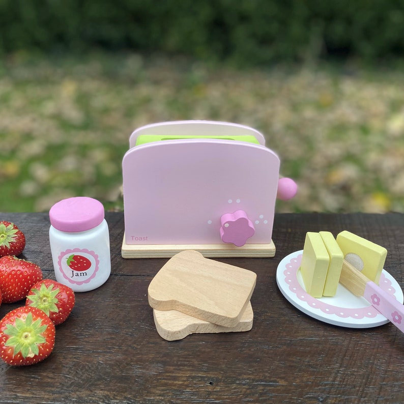 Tinkietoys Wooden Toy POP UP TOASTER Kids Play Food Tea Set - Etsy