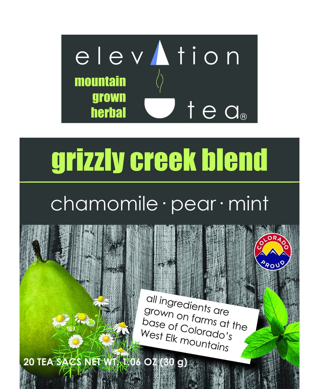 Grizzly Creek Blend (with Stevia Leaf) - 20 Pouches of Chamomile-pear ...