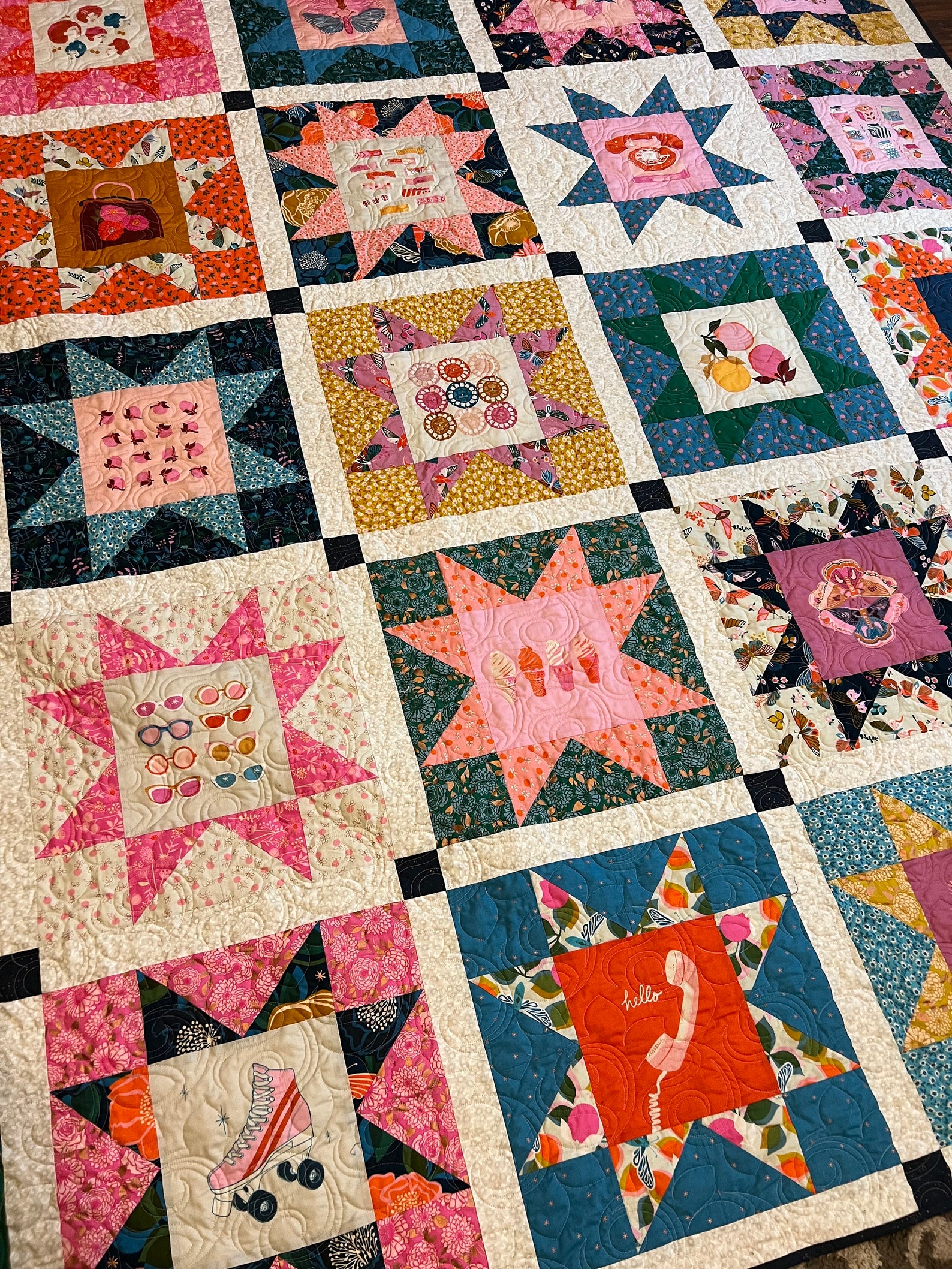 Ruby Star Society Stay Gold Panel Quilt - Finished Quilt - Etsy