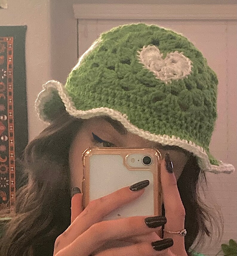Crochet Heart Bucket Hat - Etsy