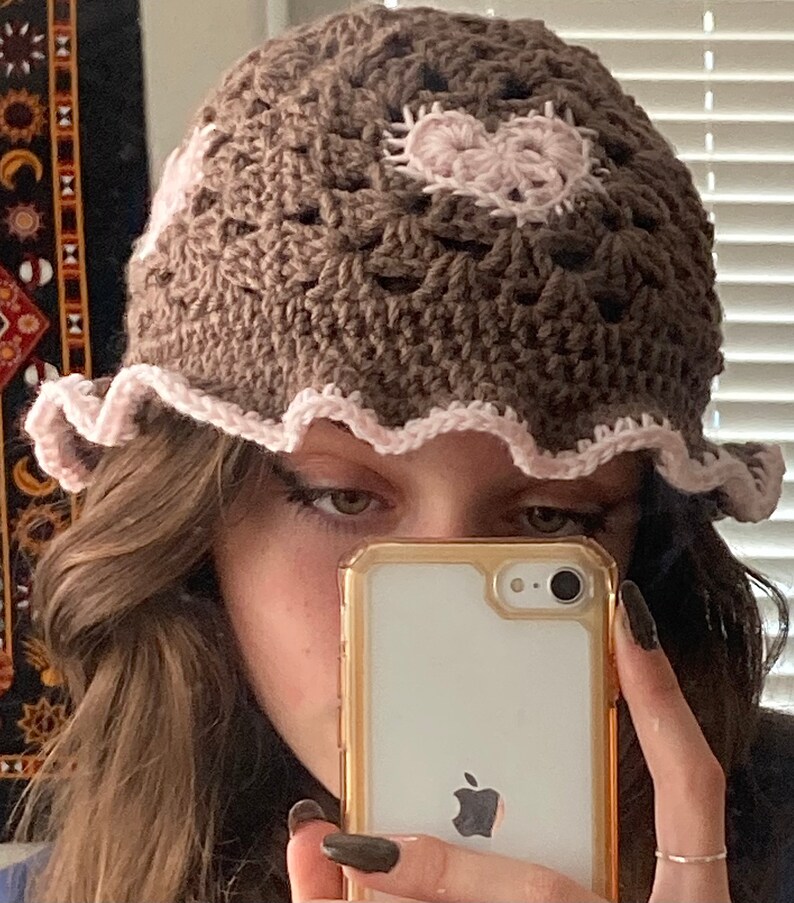 Crochet Heart Bucket Hat - Etsy