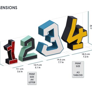 Graffiti 3D Numbers Template PDF DXF SVG Patterns, Diy Paper Number ...