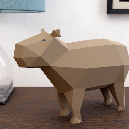 Capybara Paper Model papercraft DIY Low Poly PDF - Etsy UK