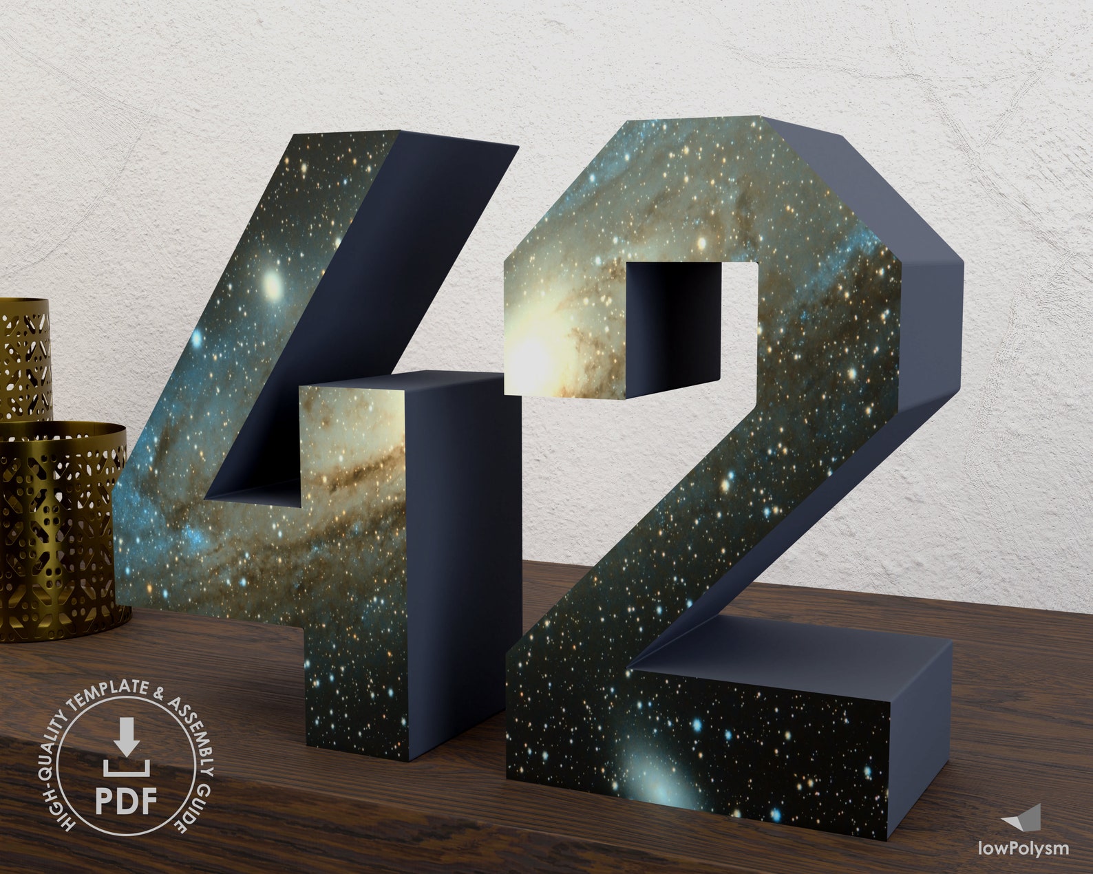 Papercraft 3D Numbers DIY Number Craft Kit Personalized Wall | Etsy