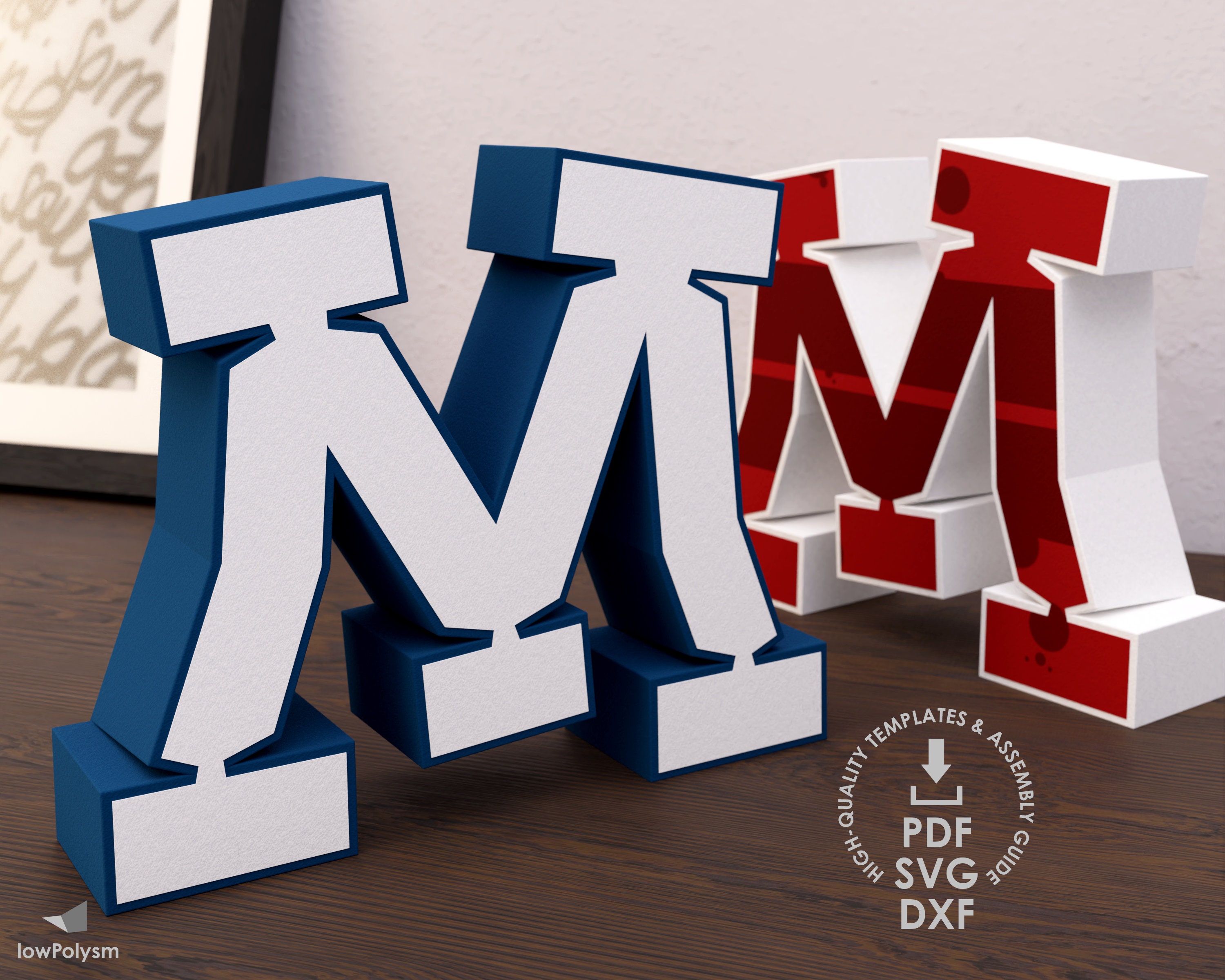 Graffiti 3d Letter M Template Large Letters Lowpolysm - Etsy