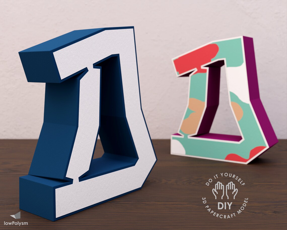 Graffiti 3d Letter D Papercraft 3d, Template DXF, SVG Letters for ...