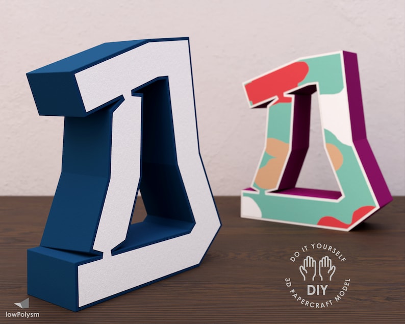 Graffiti 3d Letter D Papercraft 3d Template DXF SVG Letters - Etsy