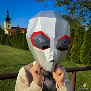 Alien Mask Template DIY Printable Mask, Papercraft 3D Template, Low ...
