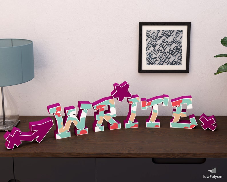 Graffiti 3d Letters Template DIY Paper Letter Papercraft 3d | Etsy