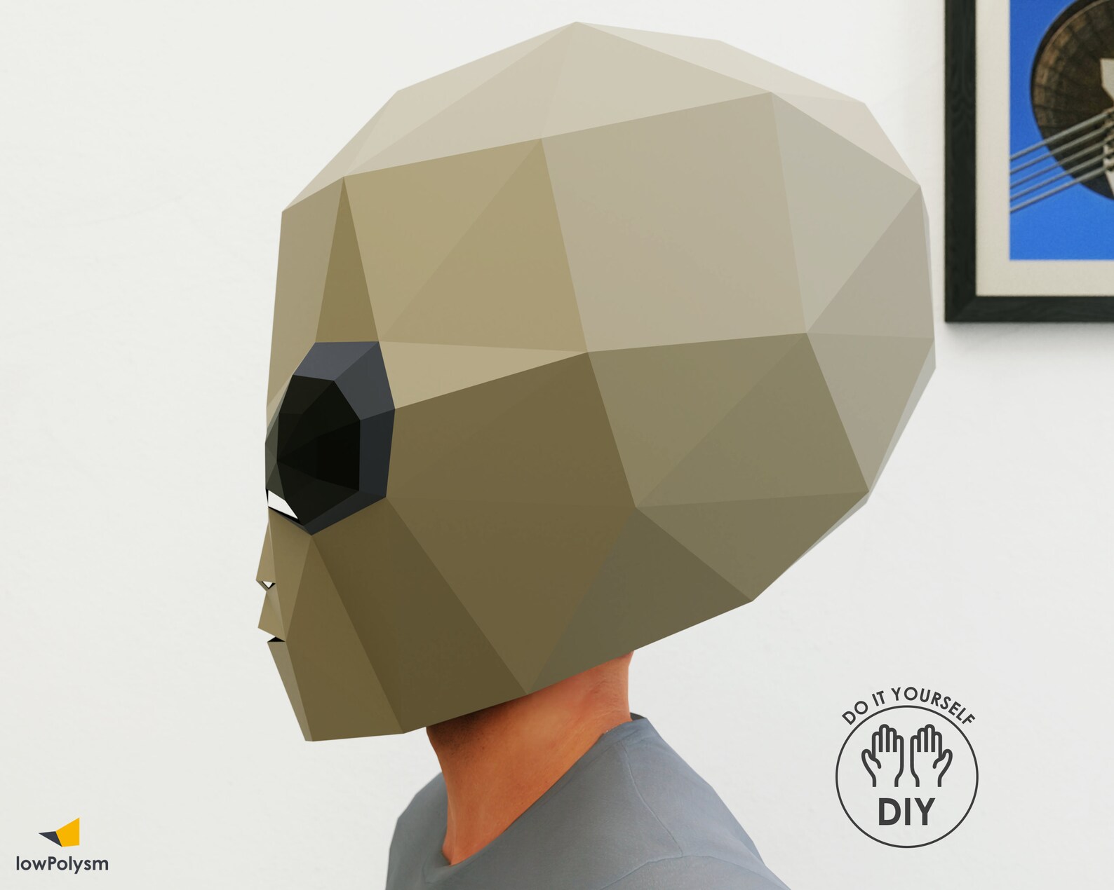 Alien Mask Template DIY Printable Mask Papercraft 3D - Etsy