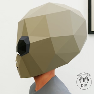 Alien Mask Template DIY Printable Mask, Papercraft 3D Template, Low ...