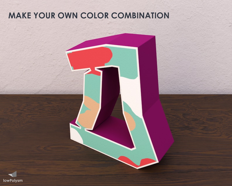 Graffiti 3d Letter D Papercraft 3d Template DXF SVG Letters - Etsy