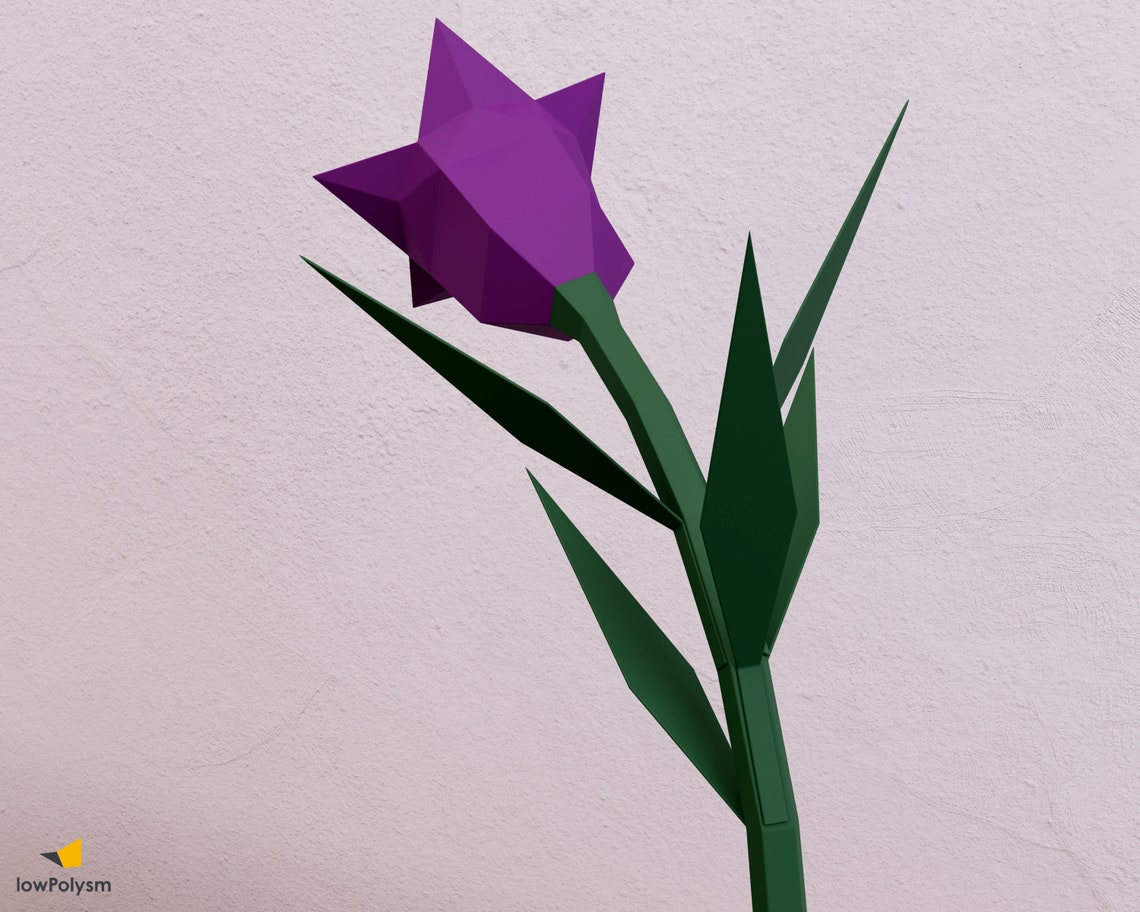 DIY Bellflower Paper Flower Papercraft 3D Flowers Low Poly | Etsy