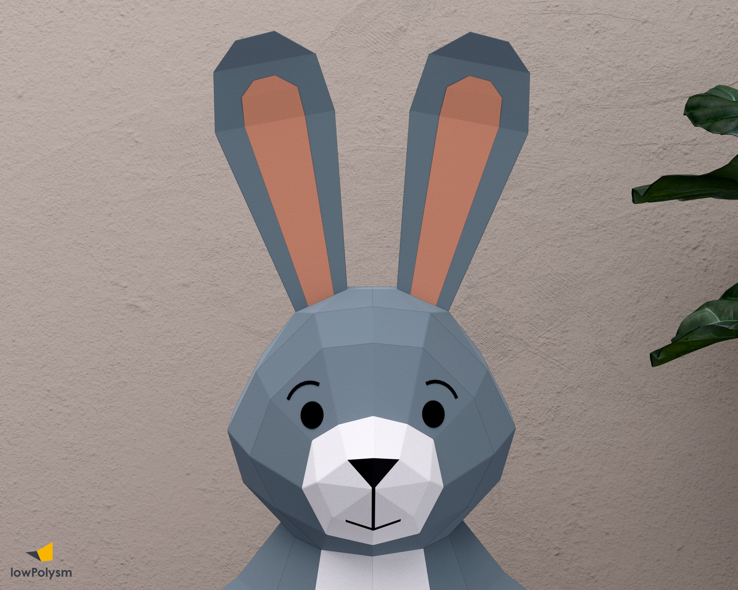 Paper 3d Bunny Papercraft Bunny Box Low Poly Easter Bunny | Etsy