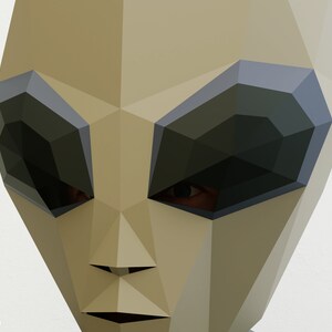 Alien Mask Template DIY Printable Mask Papercraft 3D | Etsy