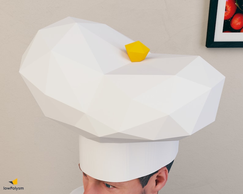 DIY Chefs Hat Printable Low Poly Chef Hat Papercraft 3D - Etsy Canada