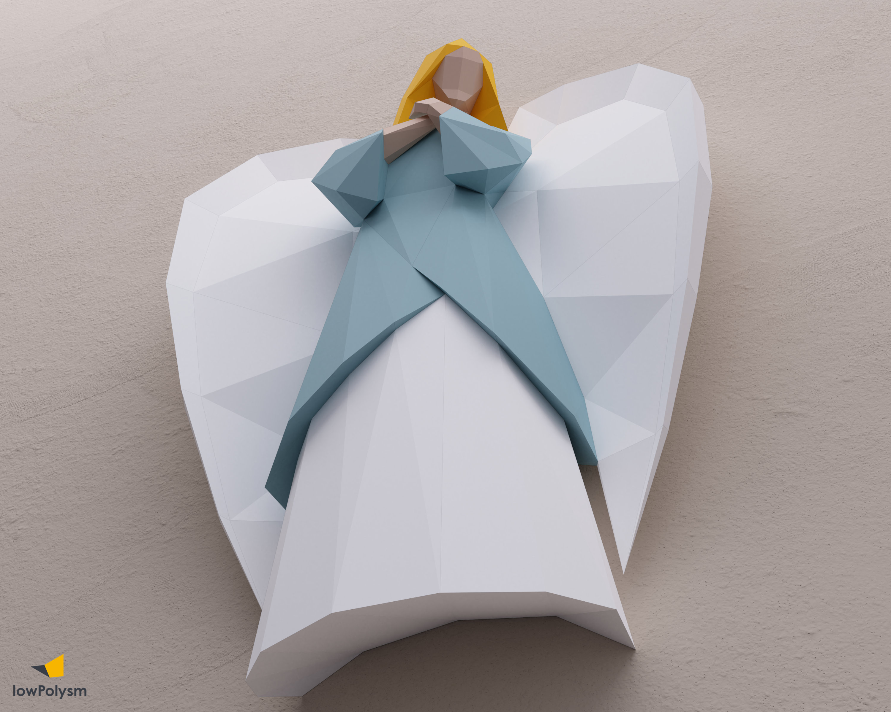 Angel With Wings Papercraft 3d Wall Sculpture DIY Printable | Etsy