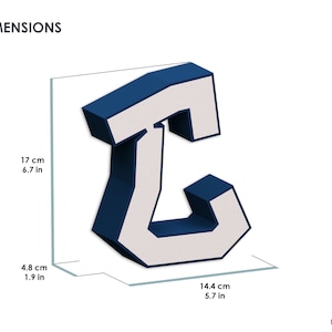 Graffiti 3d Letter C DXF PDF SVG Template Files, Papercraft 3d Model ...