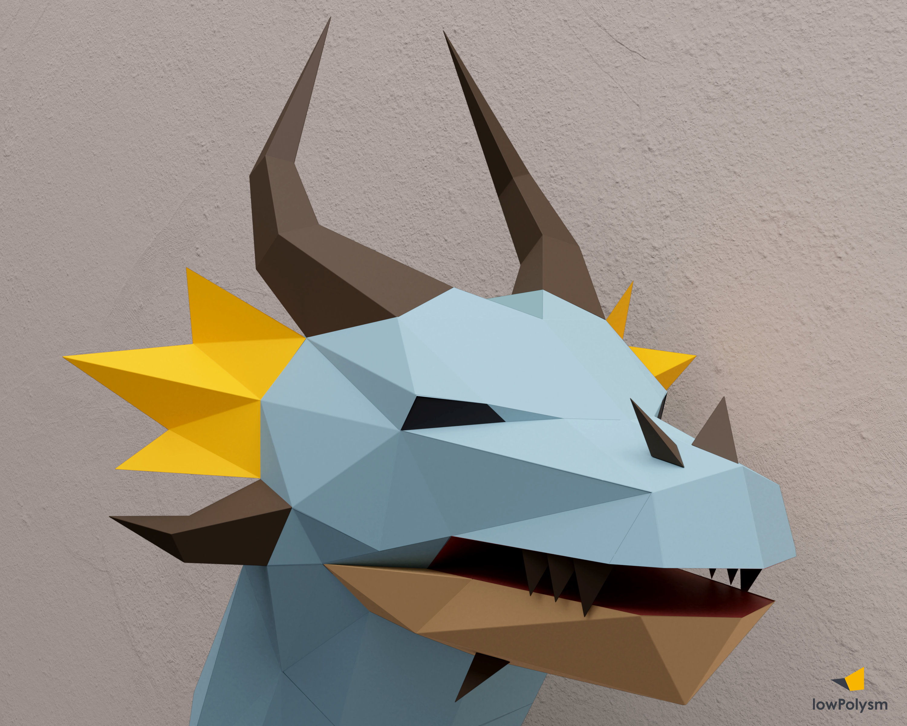 Dragon Low Poly Papercraft Dragon Puppet Diy Craft Dragon | Etsy Australia