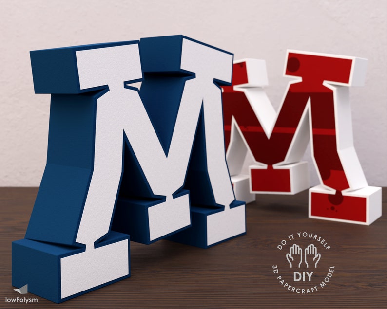 Graffiti 3d Letter M Template Large Letters Lowpolysm - Etsy