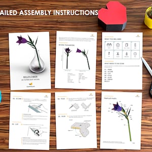 DIY Bellflower Paper Flower, Papercraft 3D Flowers, Low Poly Bell ...