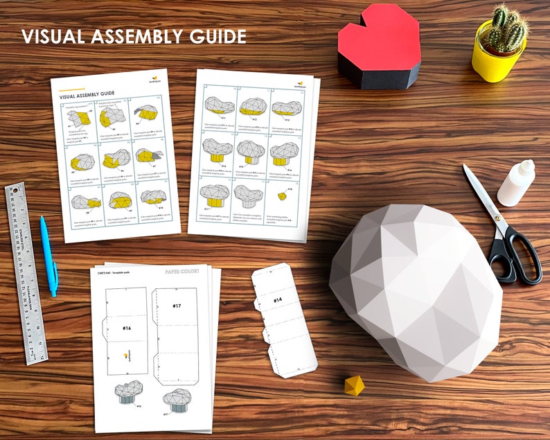 DIY Chefs Hat Printable Low Poly Chef Hat Papercraft 3D - Etsy Canada