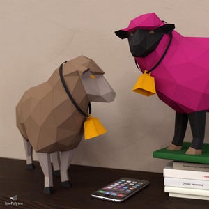 Digital Template for Lost Sheep Paper Craft, DIY Low Poly Sheep ...