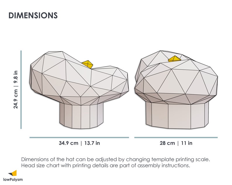 DIY Chefs Hat Printable Low Poly Chef Hat Papercraft 3D - Etsy Canada