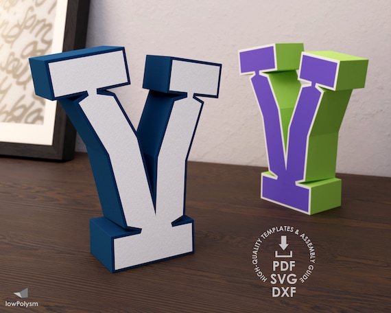 Graffiti 3d Letter V PDF Template DXF SVG 3d Letter Patterns | Etsy