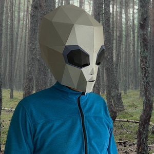 Alien Mask Template DIY Printable Mask Papercraft 3D | Etsy