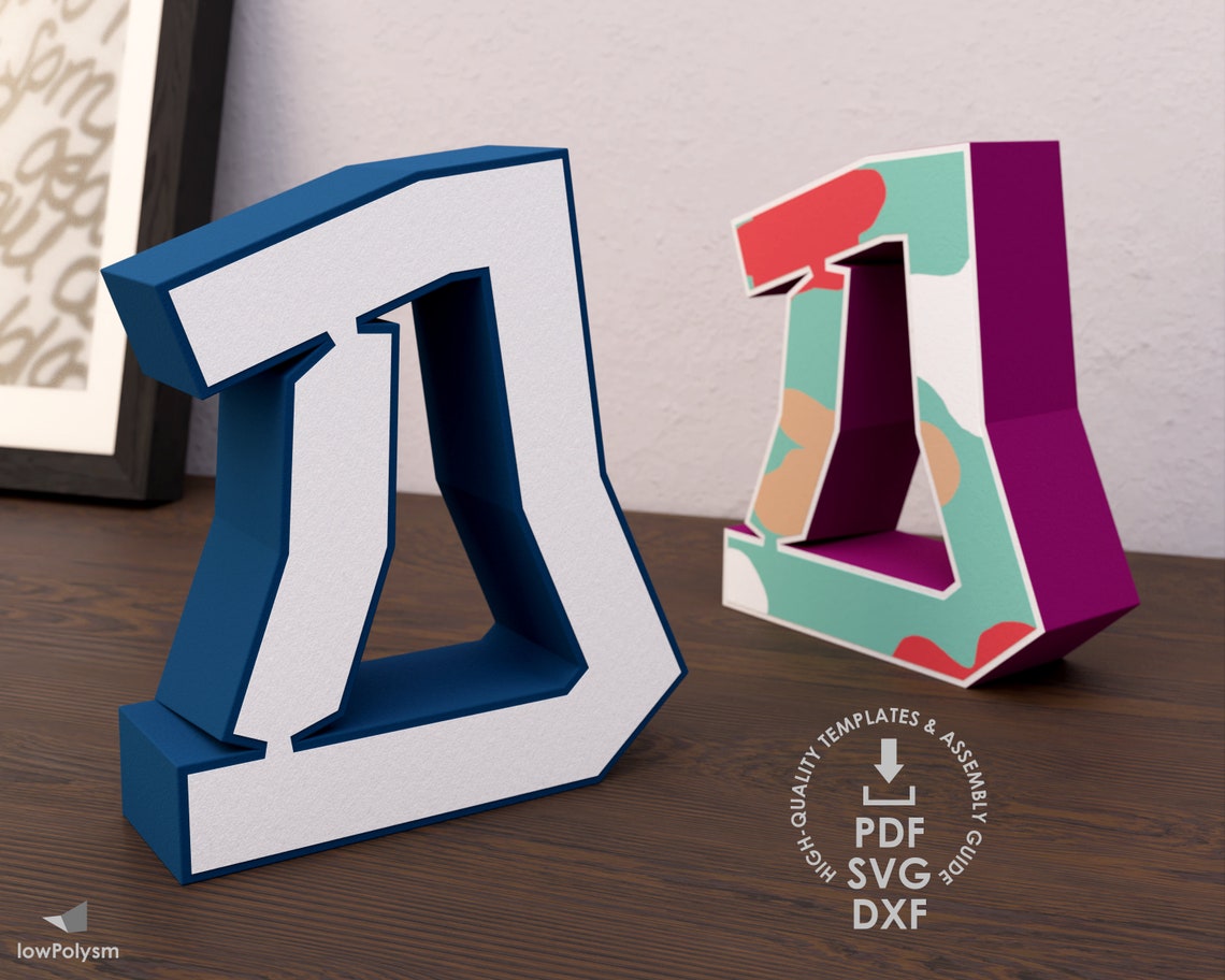 Graffiti 3d Letter D Papercraft 3d, Template DXF, SVG Letters for ...