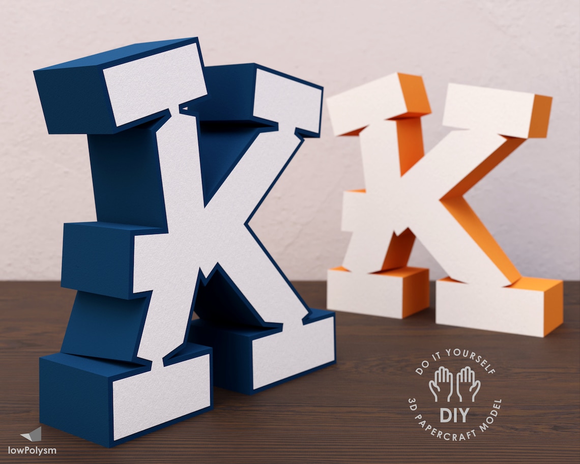 Graffiti 3d Letter K Template SVG 3d Letters for Cricut | Etsy