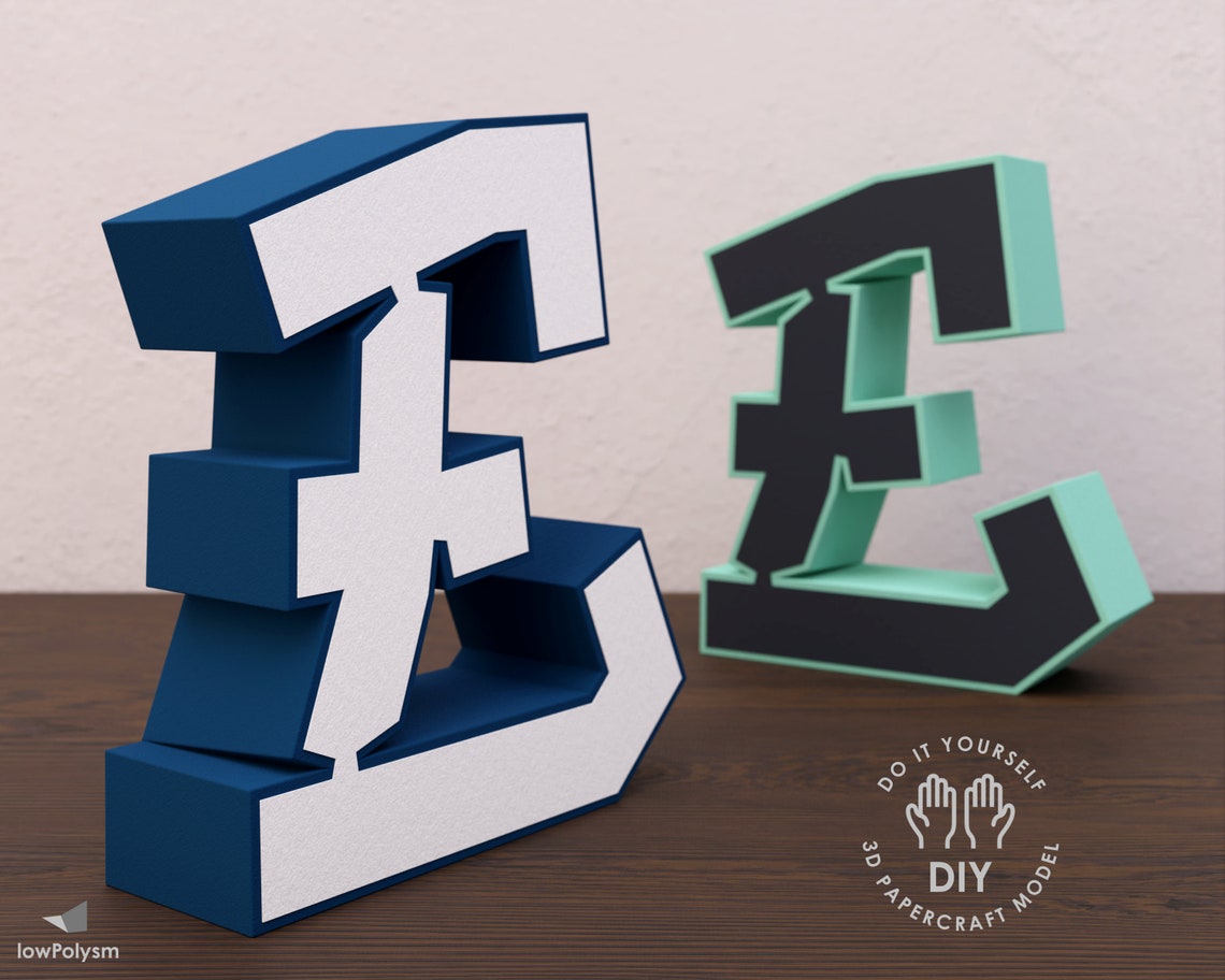 Graffiti 3d Letter E Template in PDF SVG DXF Large - Etsy