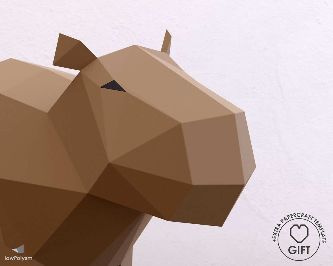 Papercraft Capybara Lowpoly Animal Sculpture 3d Paper Craft | Etsy ...