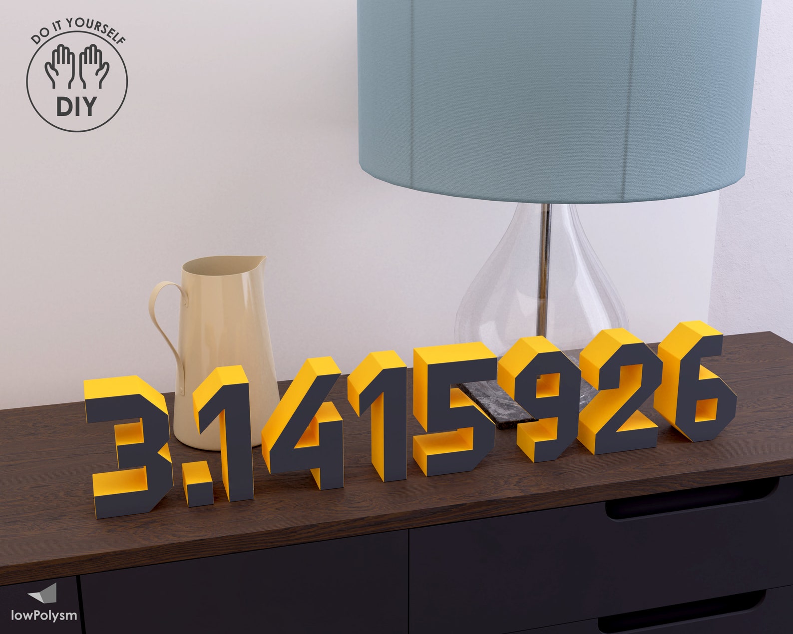 Papercraft 3D Numbers DIY Number Craft Kit Personalized Wall | Etsy