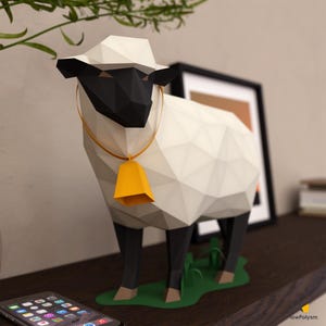 Digital Template for Lost Sheep Paper Craft, DIY Low Poly Sheep ...