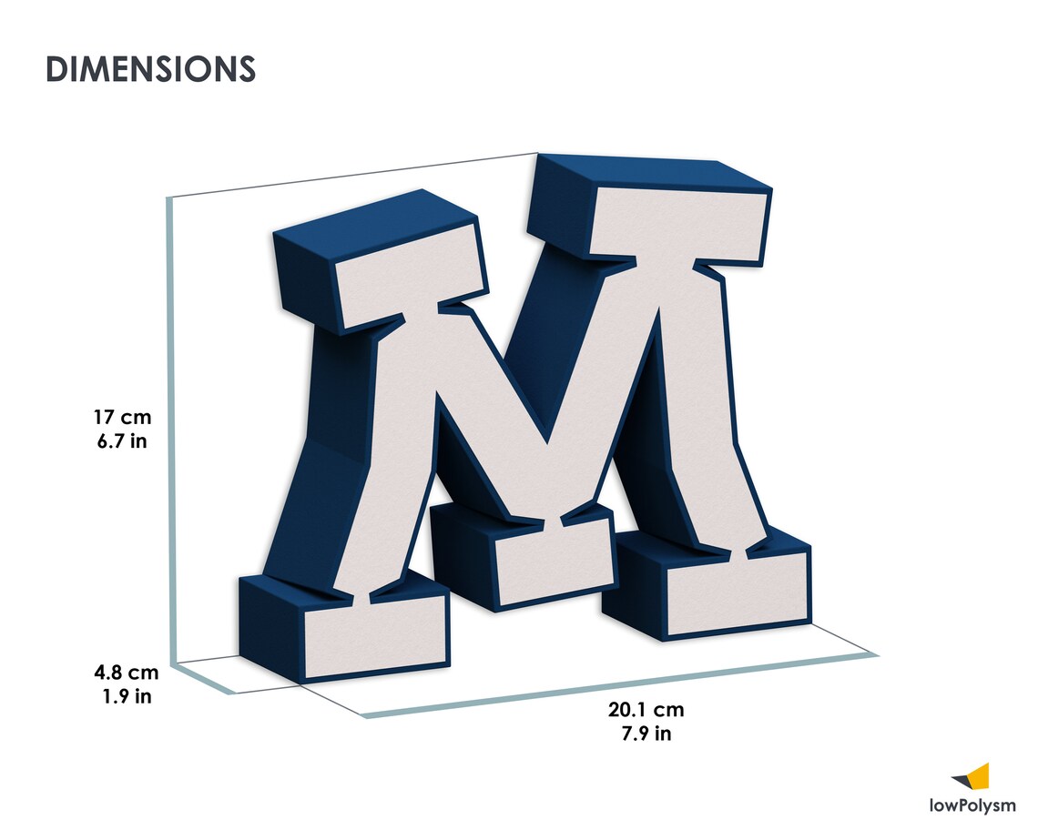 Graffiti 3d Letter M Template Large Letters Lowpolysm | Etsy