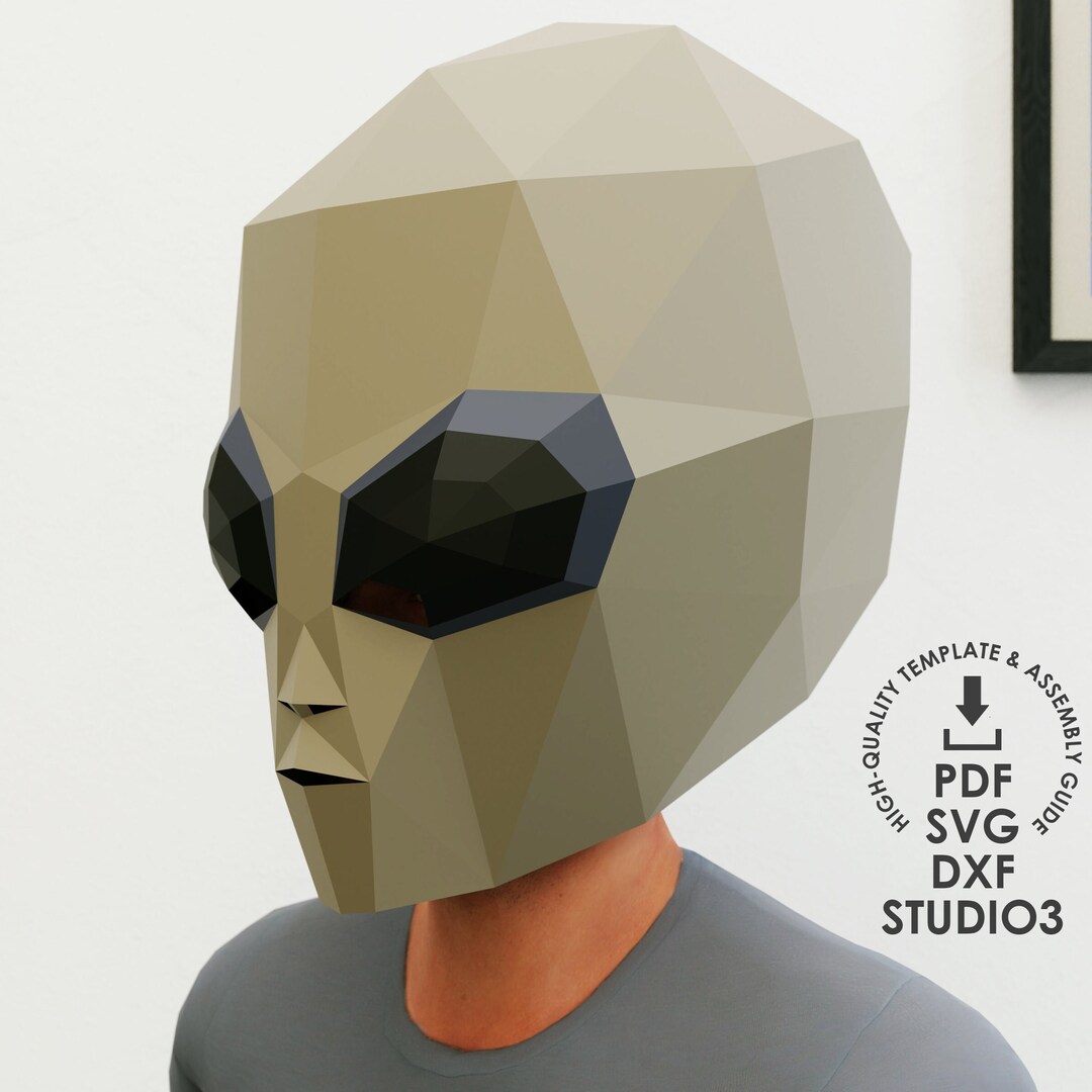 Alien Mask Template DIY Printable Mask Papercraft 3D - Etsy Australia