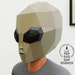 Alien Mask Template DIY Printable Mask, Papercraft 3D Template, Low ...