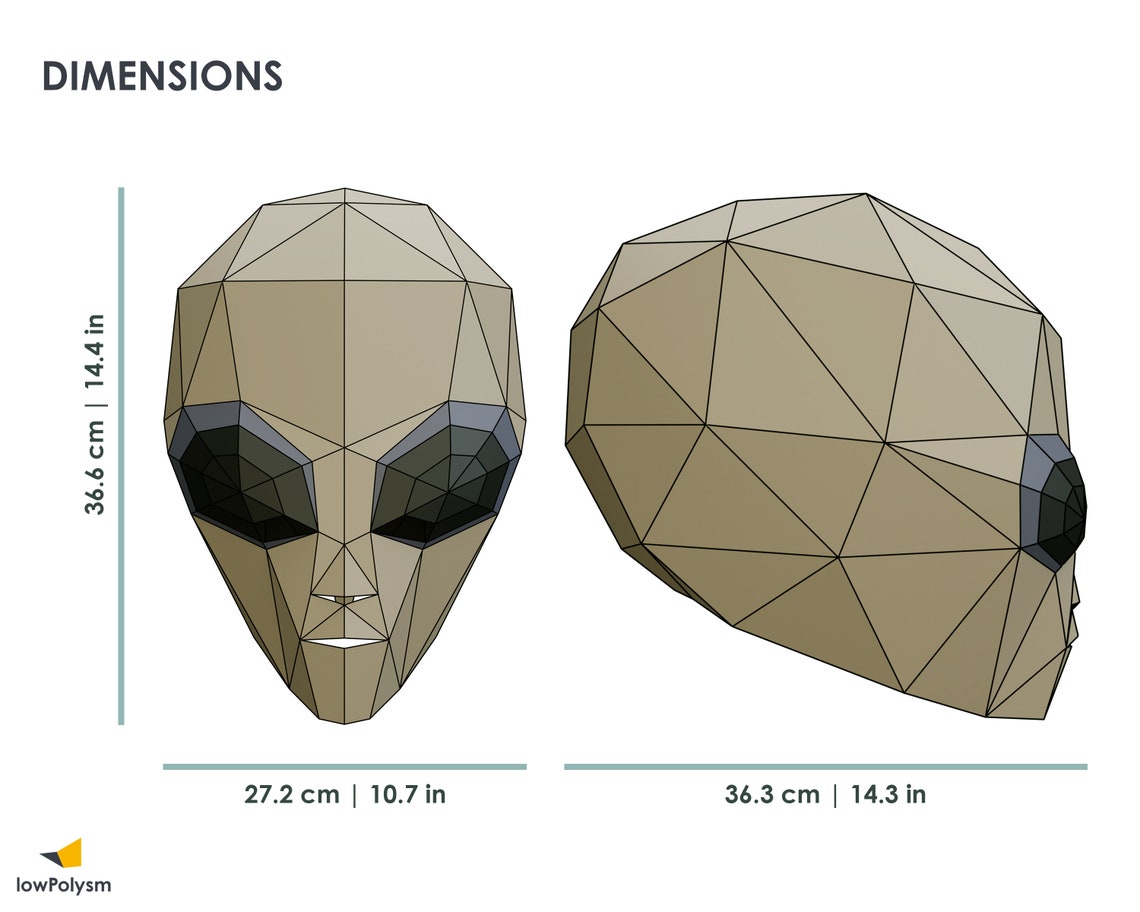 Alien Mask Template DIY Printable Mask Papercraft 3D | Etsy